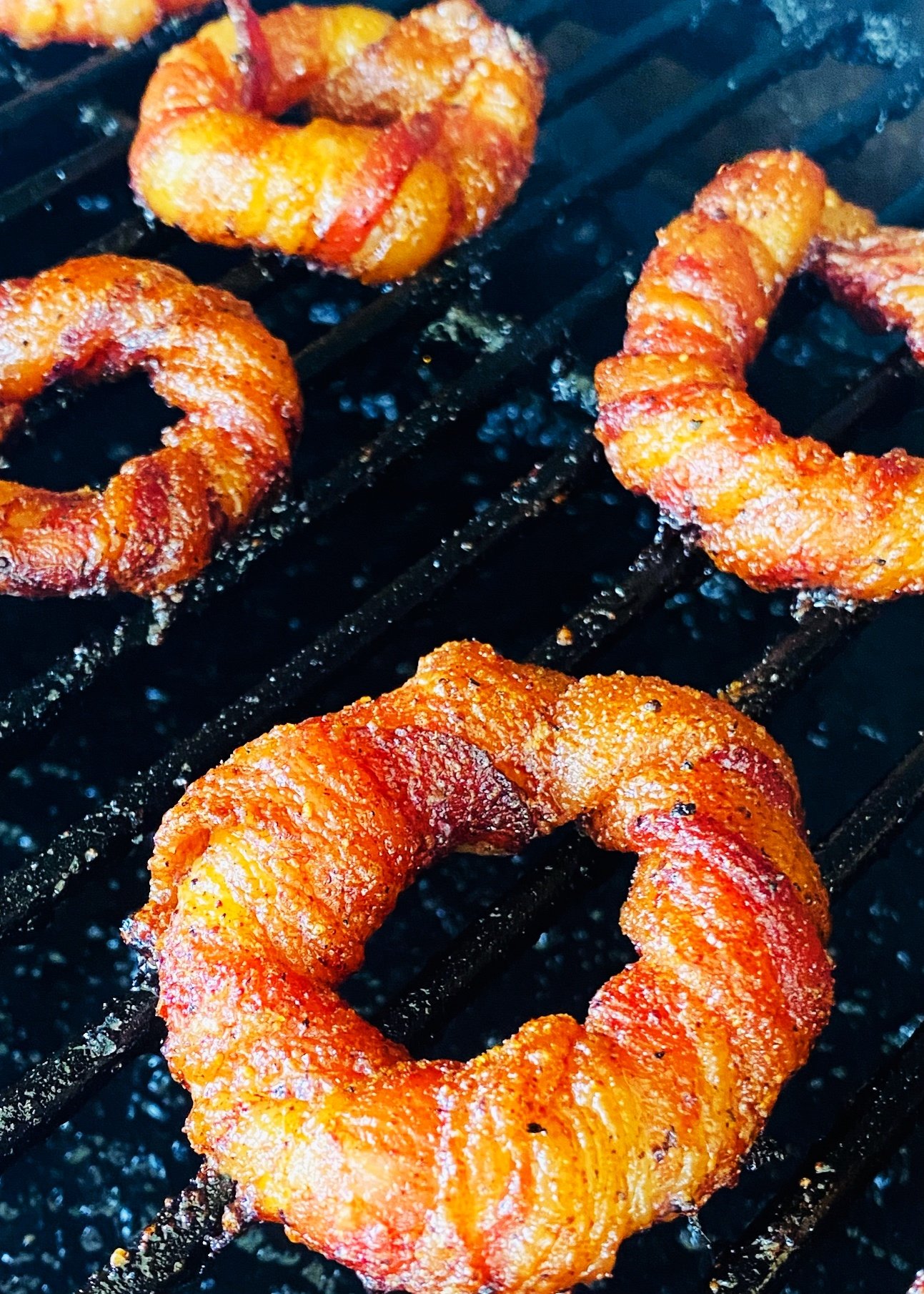 Smoked Bacon Wrapped Onion Rings - If You Give a Girl a Grill