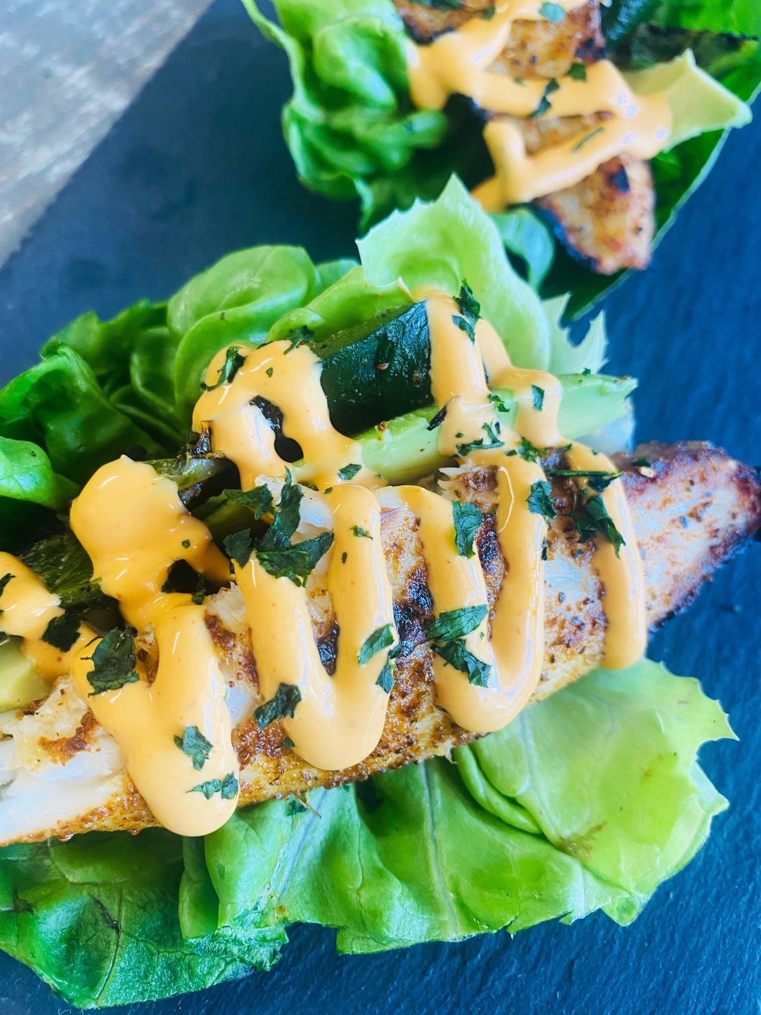 Grilled Fish and Poblano Lettuce Wraps - If You Give a Girl a Grill