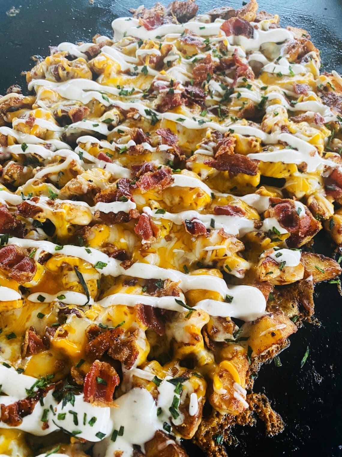 Blackstone Buffalo Chicken Loaded Potatoes - If You Give a Girl a Grill