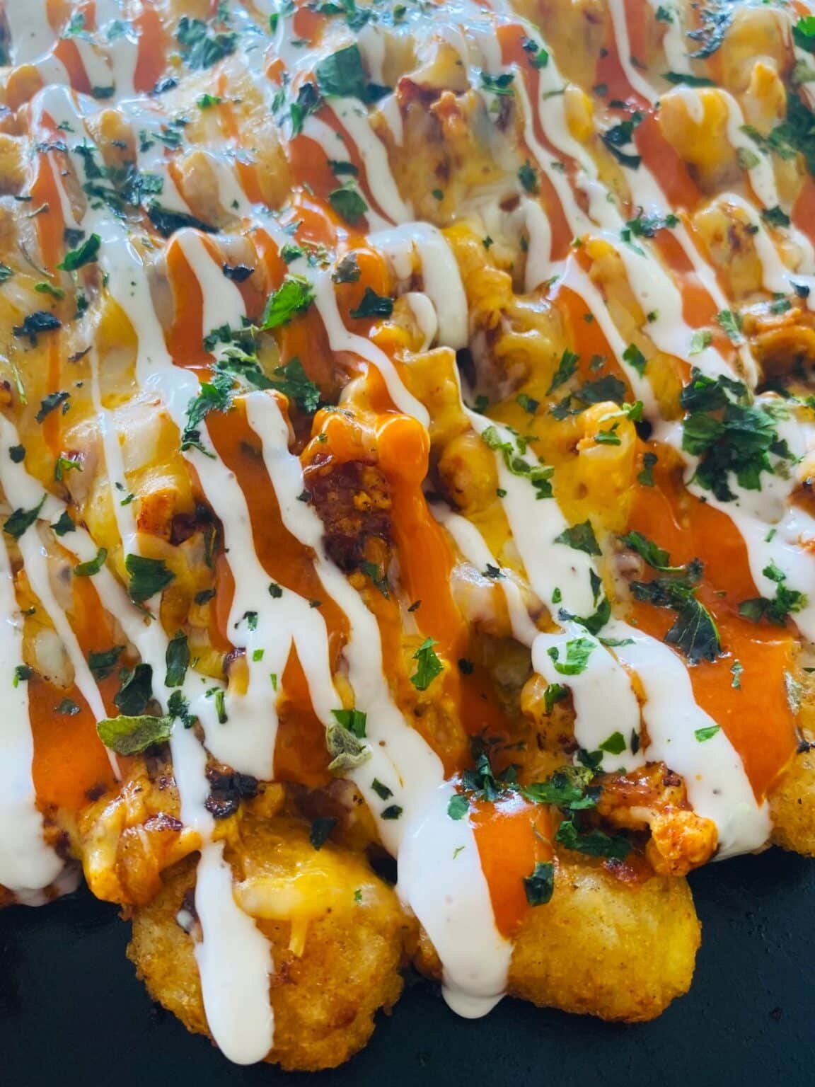 Blackstone Buffalo Chicken Loaded Tots - If You Give a Girl a Grill