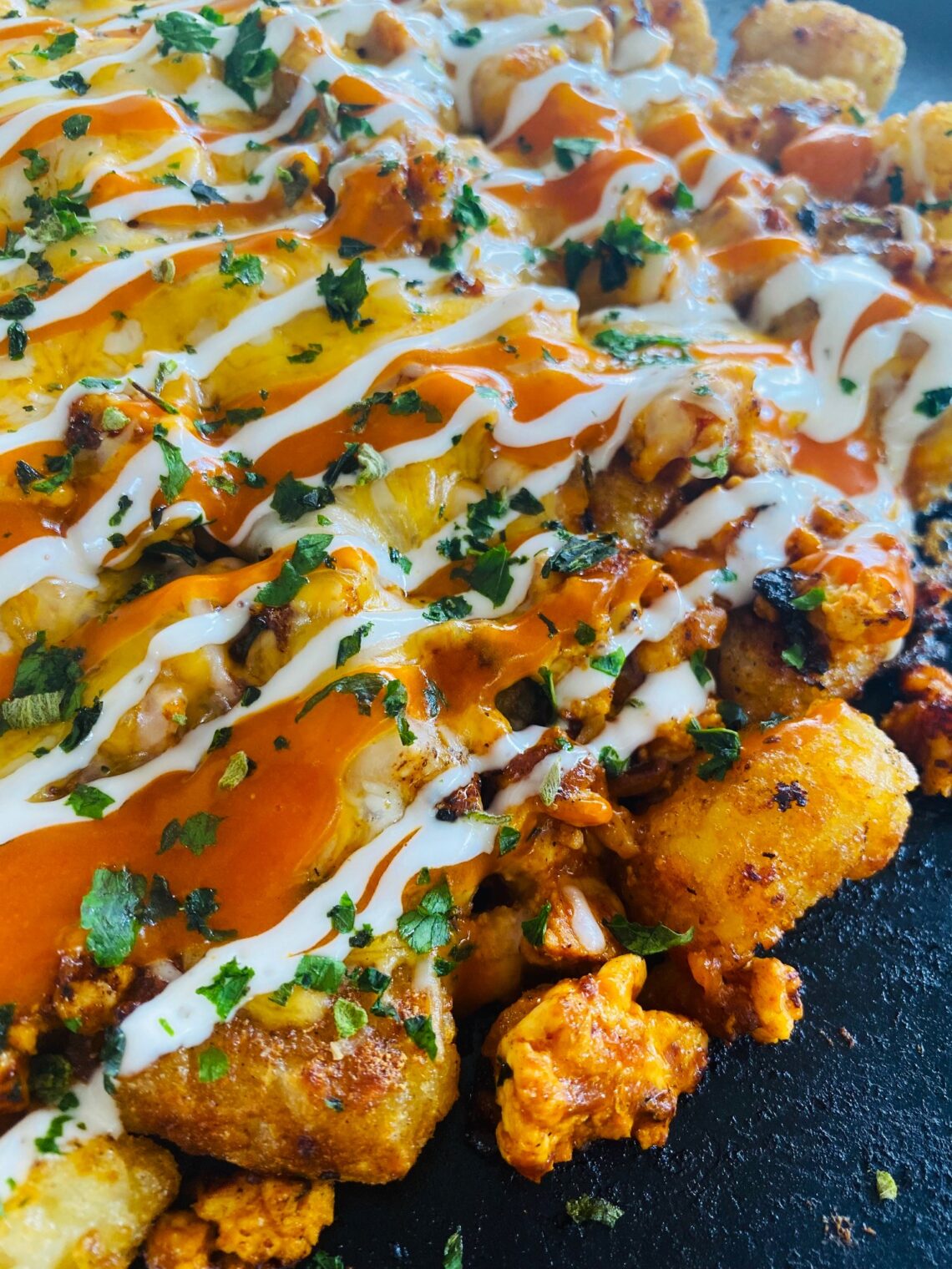 Blackstone Buffalo Chicken Loaded Tots - If You Give a Girl a Grill