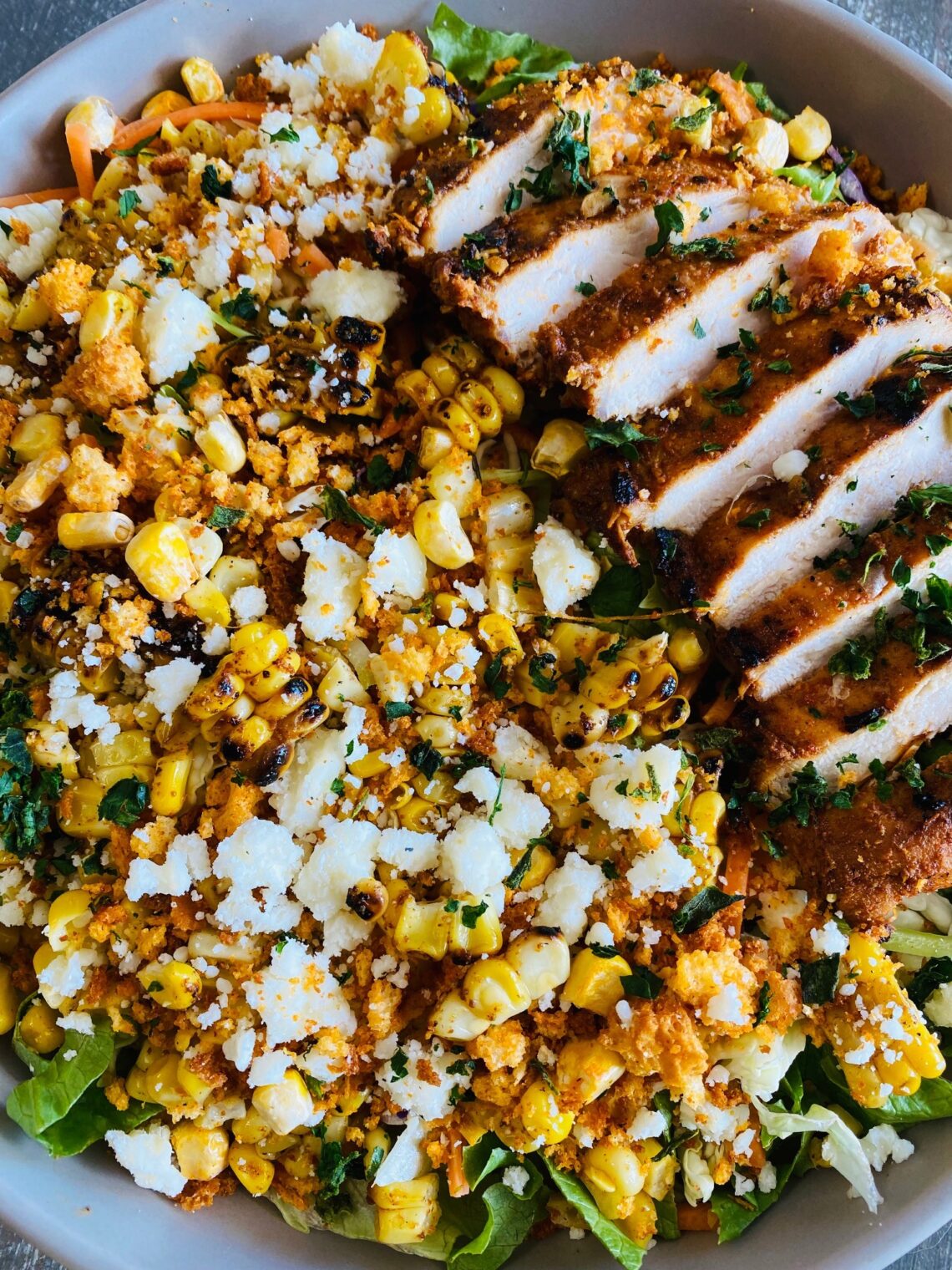 Grilled Mexican Street Corn Chicken Salads - If You Give a Girl a Grill