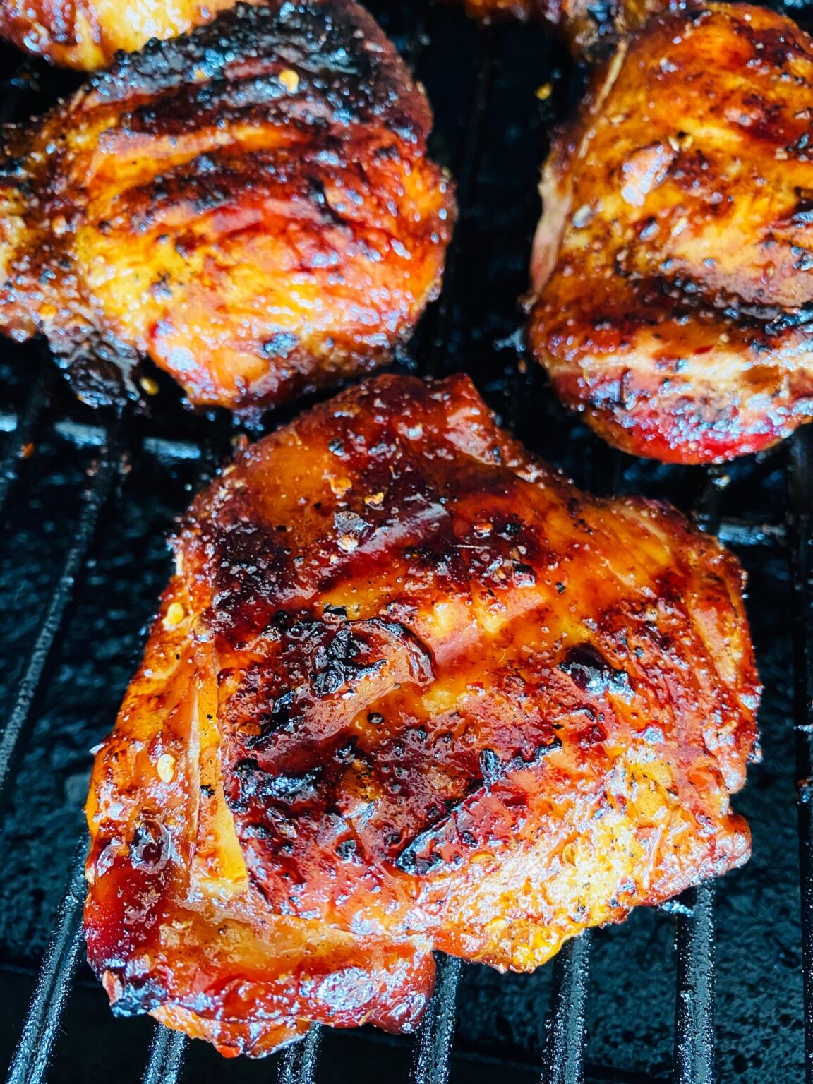 Smoked Candied Garlic Chicken Thighs - If You Give a Girl a Grill