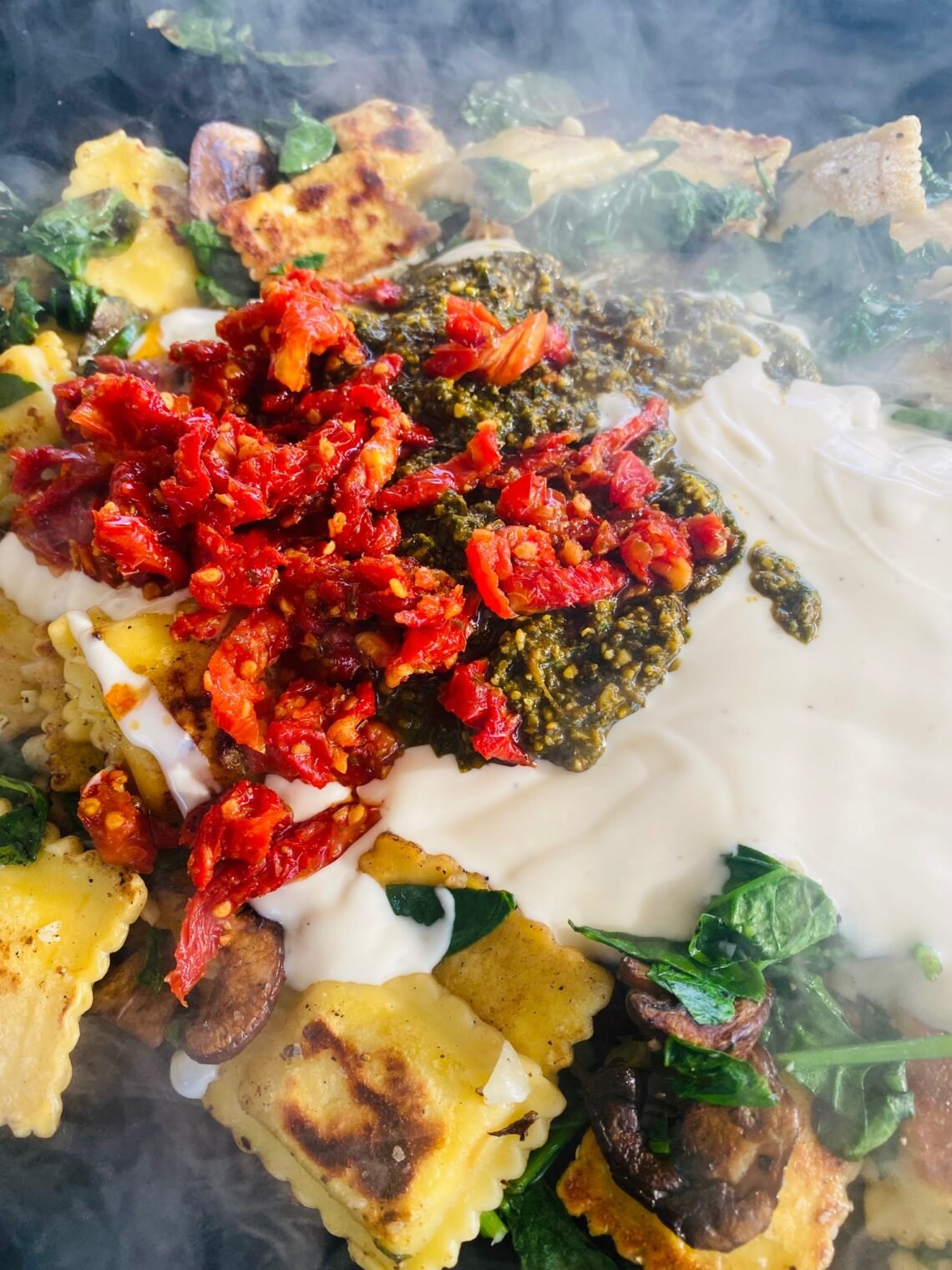 Blackstone Griddle Tuscan Ravioli - If You Give a Girl a Grill