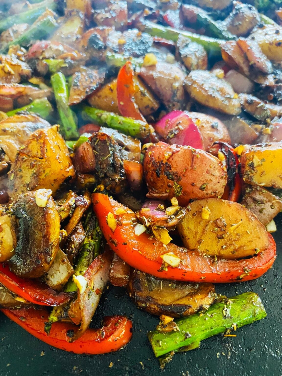 Blackstone Griddle Balsamic Vegetables - If You Give a Girl a Grill