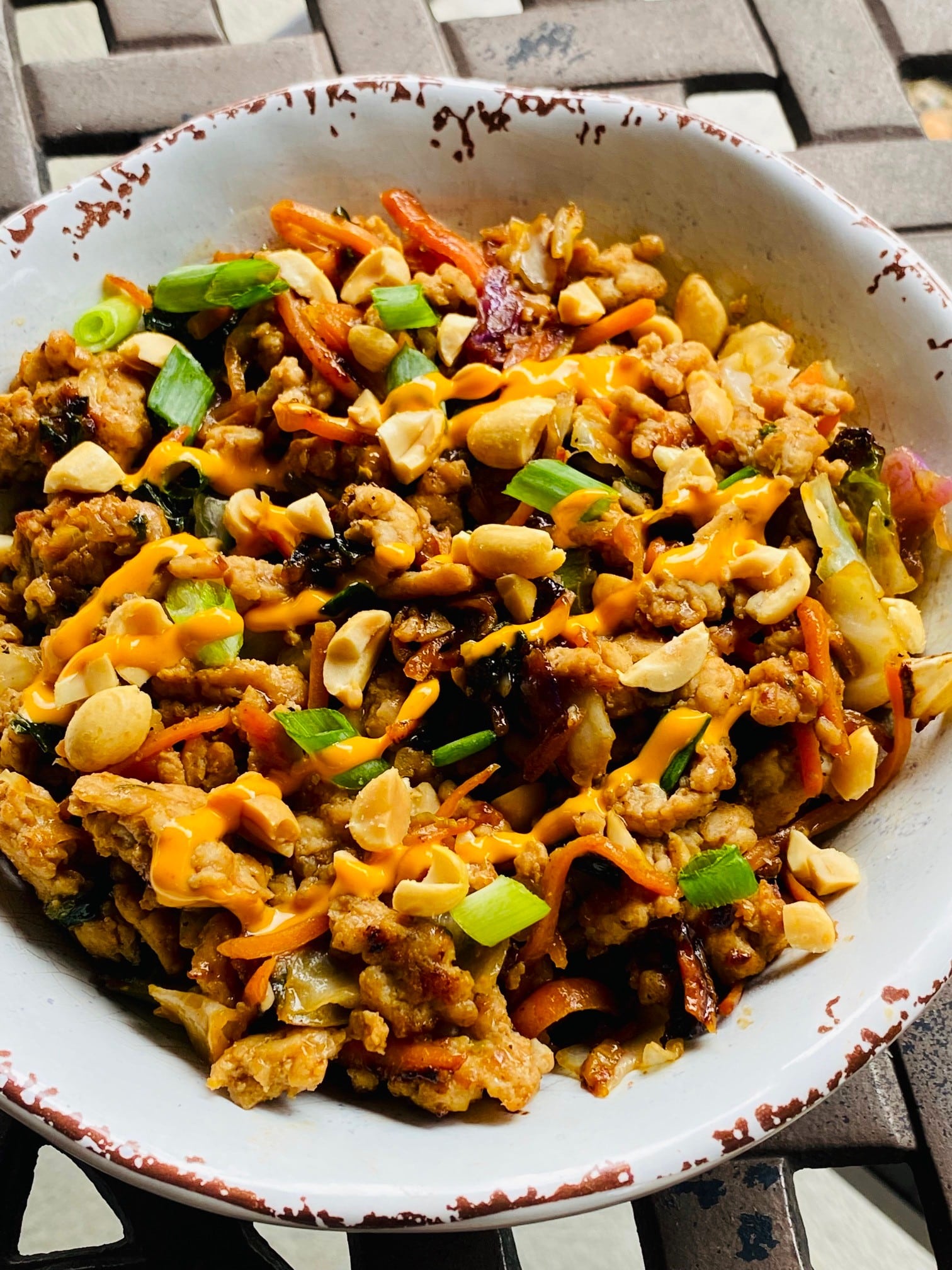 Blackstone Hoisin Peanut Egg Roll Bowls - If You Give a Girl a Grill