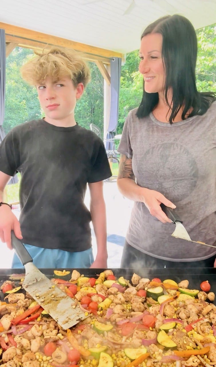 Blackstone Summer BBQ Chicken Stir Fry - If You Give a Girl a Grill