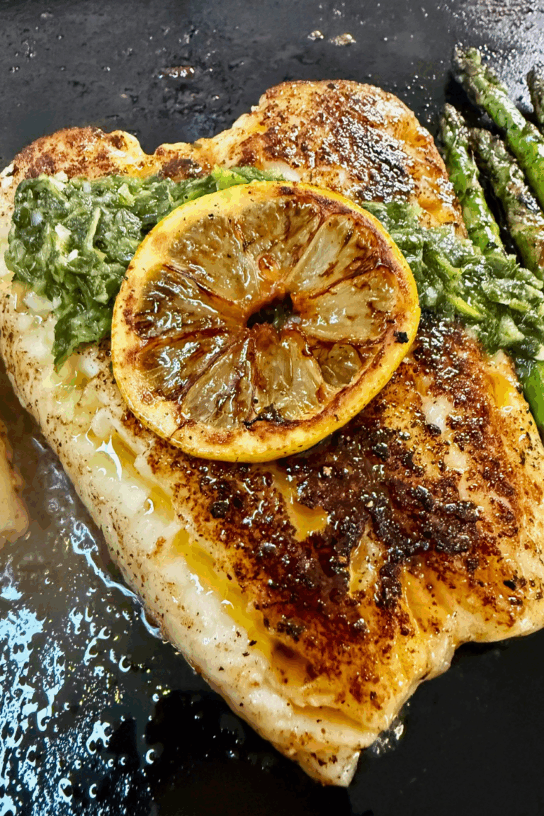 Blackstone Sea Bass with Chimichurri - If You Give a Girl a Grill